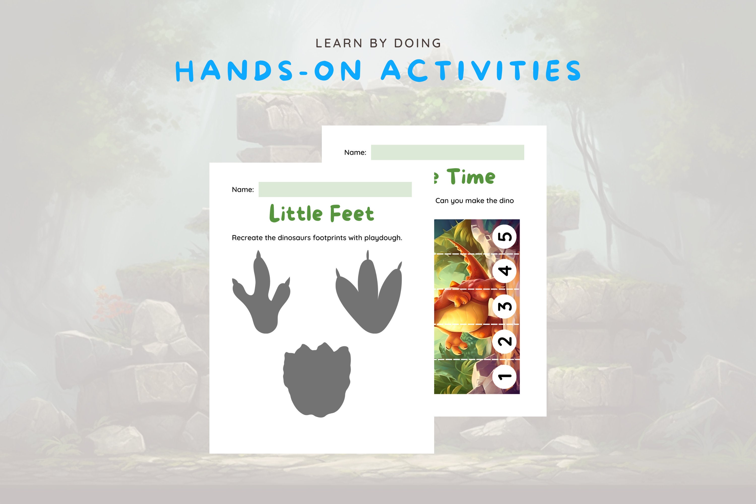 Dinosaur Themed Workbook, 10 Educational Activities Including Letter ...