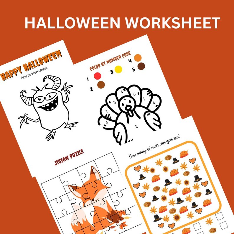 Halloween Worksheet Bundle Preschool and Kindergarten | Homeschool ...