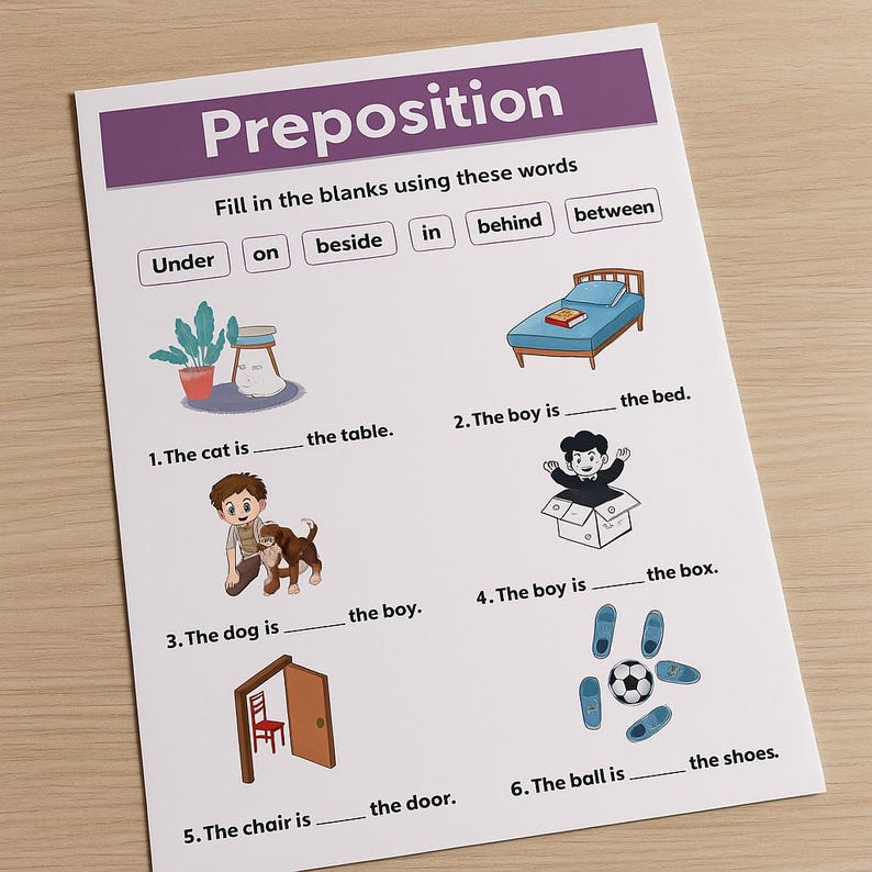 Grade 1 Grammar Worksheet Printable – Pronouns, Verbs, Prepositions ...