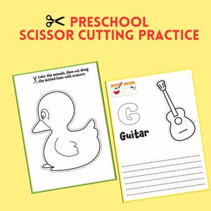 Preschool Scissor Skills Cutting Sheets, Kids Fine Motor Practice PDF ...