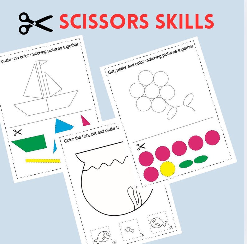 Scissor Skills Worksheets for Kids, Preschool, Cutting Practice PDF ...