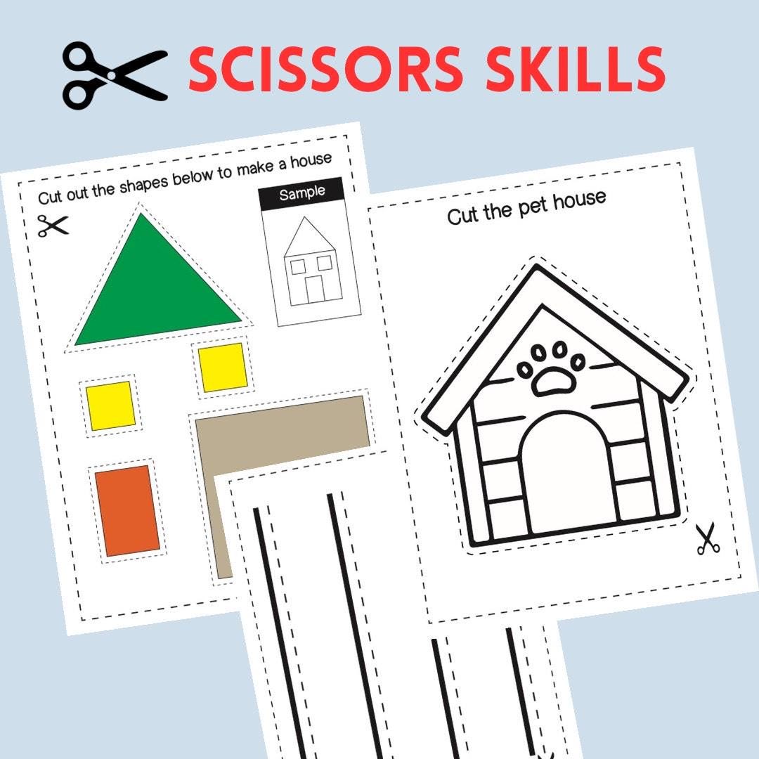 Scissor Skills Worksheets for Kids, Preschool, Cutting Practice PDF ...