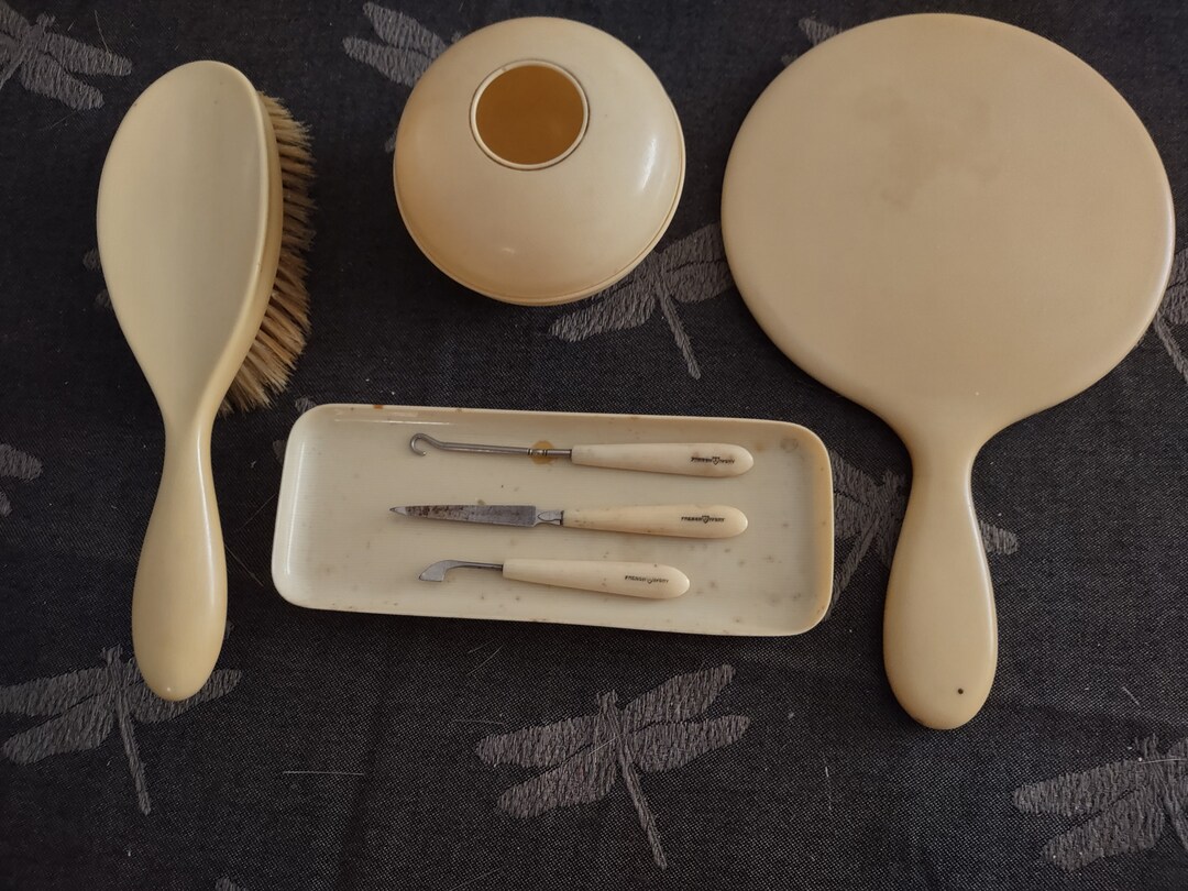 French Ivory Celluloid Dresser Set – C - Etsy