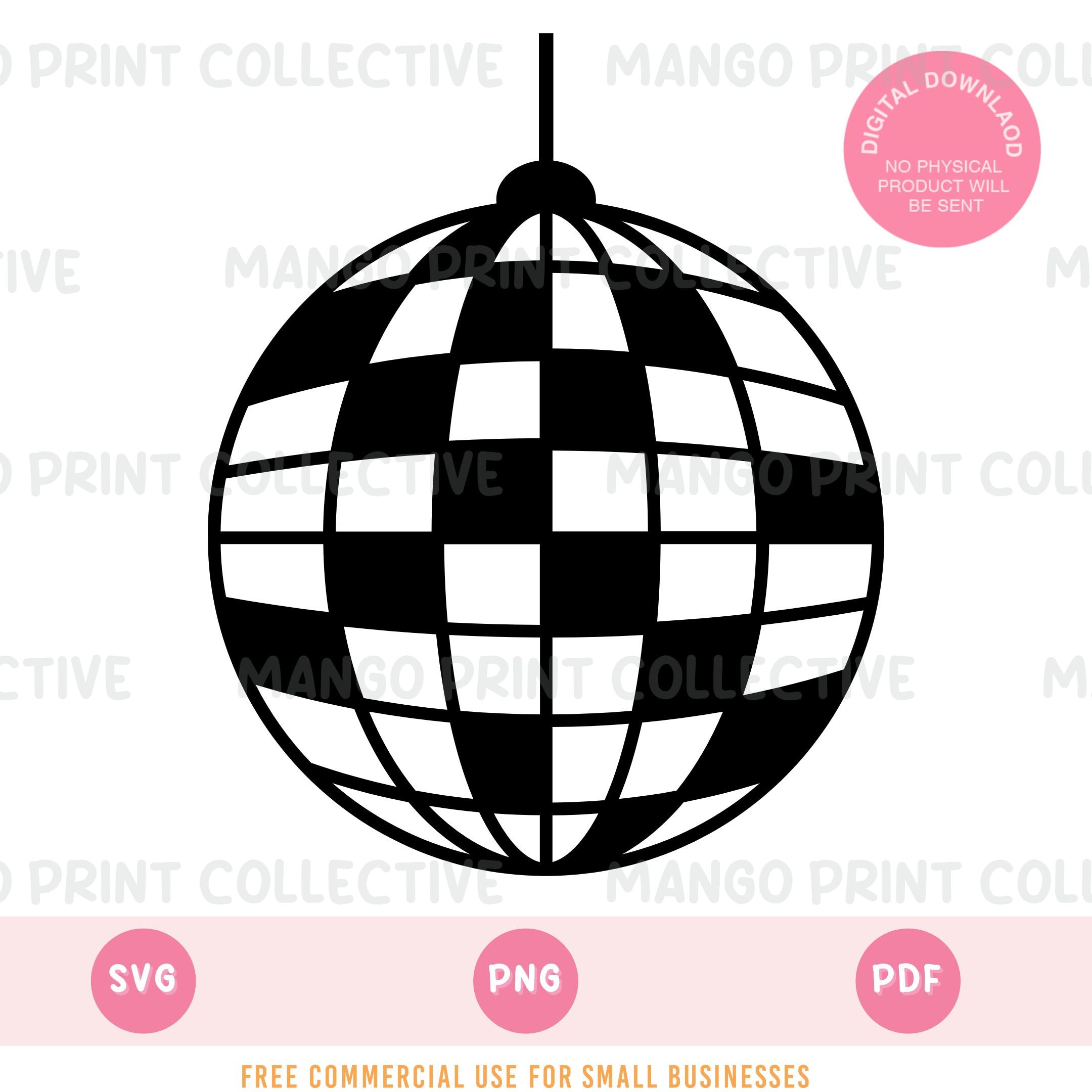 Disco Ball SVG PNG, Cut Files for Cricut and Silhouette Cutting/craft ...