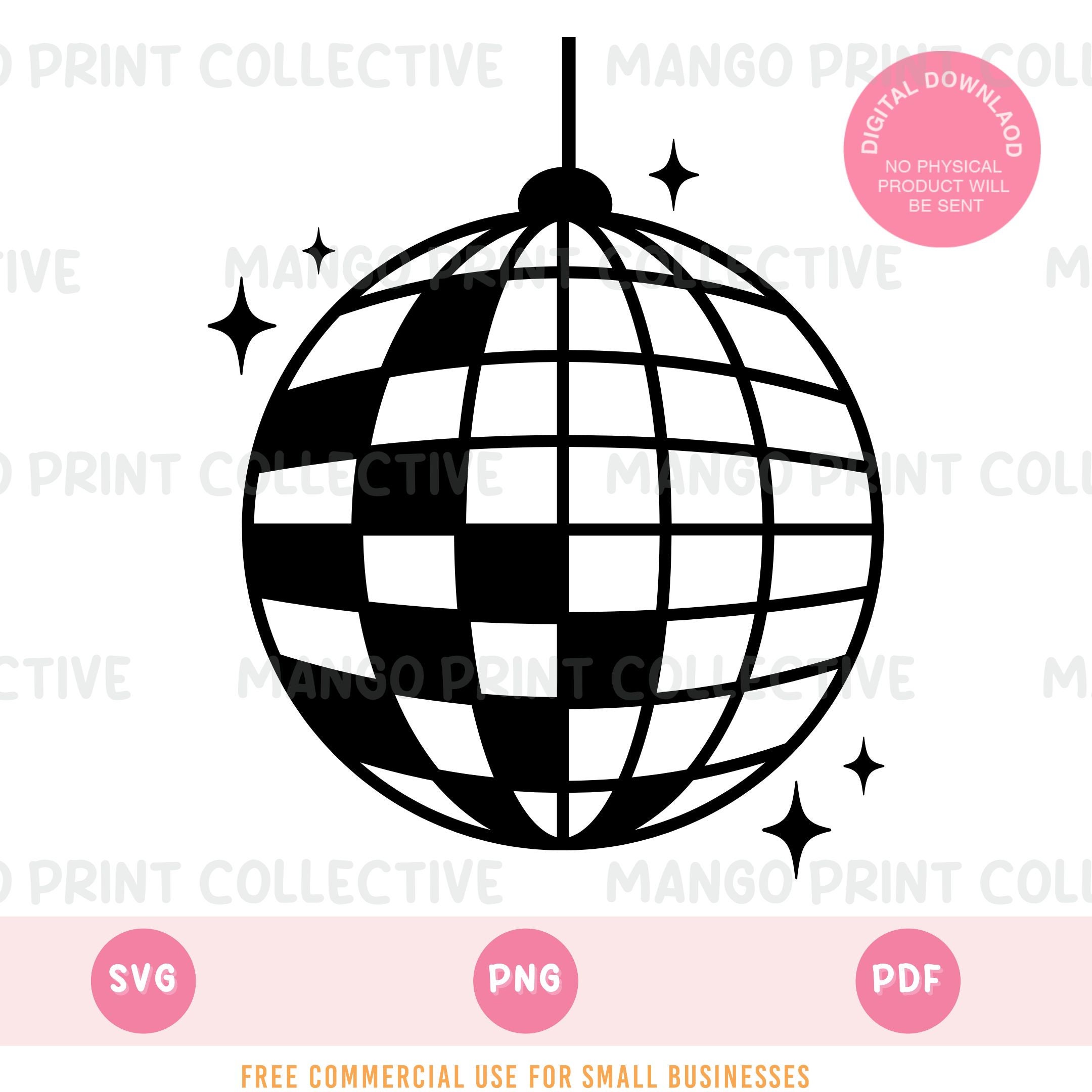 Disco Ball SVG PNG, Cut Files for Cricut and Silhouette Cutting/craft ...