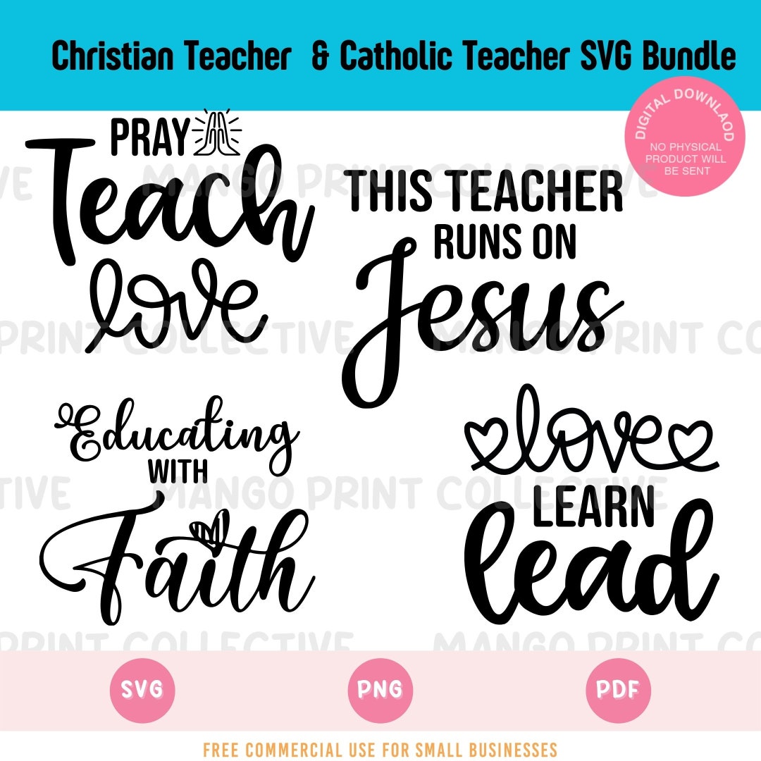 Catholic Teacher Svg Bundle, Blessed Svg, Teacher Era Svg, Christian ...