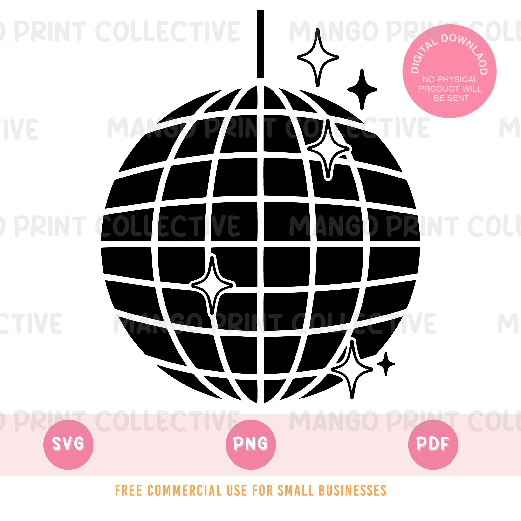 Disco Ball SVG PNG, Cut Files for Cricut and Silhouette Cutting/craft ...