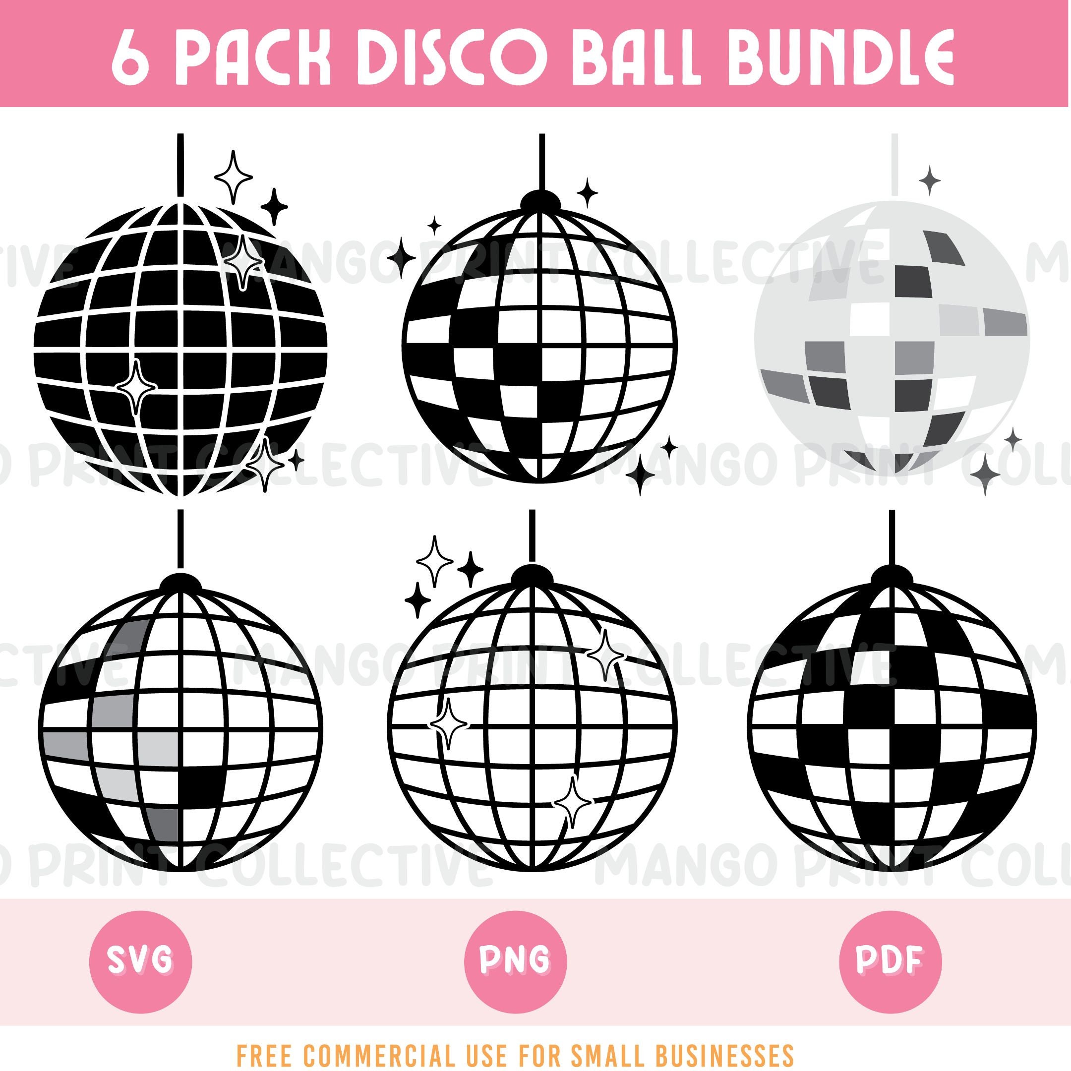 Disco Ball SVG PNG, Cut Files for Cricut and Silhouette Cutting/craft ...