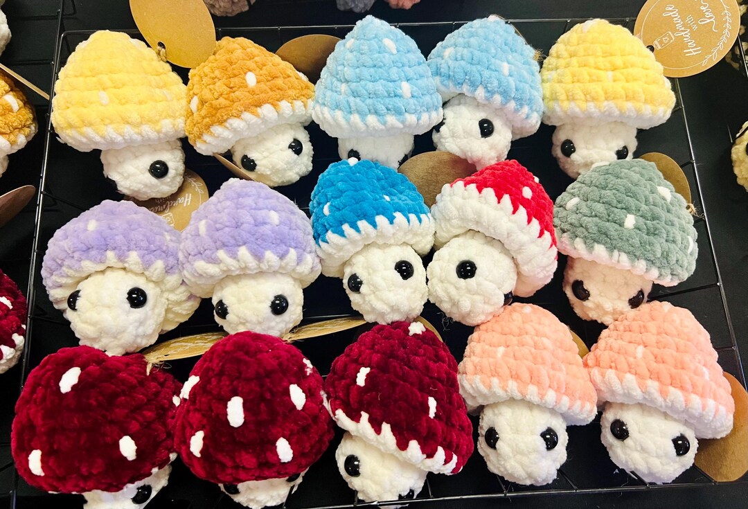 Mini Mushroom Pop It Mushroom Fidget Crochet Fidget Handmade Fidget Pop ...