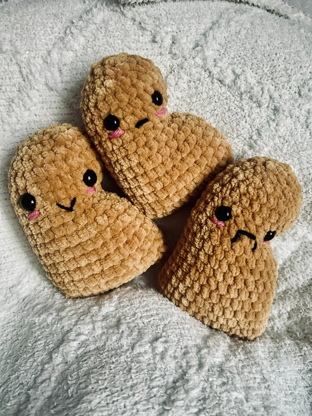 Custom Made Chicken Nuggie Crochet Stuffed Animal Amigurumi Handmade ...