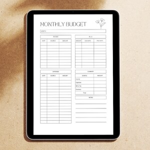 Digital Monthly Incomes, Expenses & Budget Tracker | Printable | A4 ...