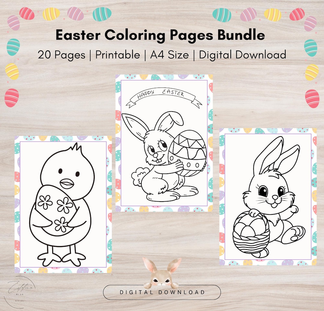 Easter Coloring Pages Bundle: Bunny & Egg Designs (digital Download) - Etsy