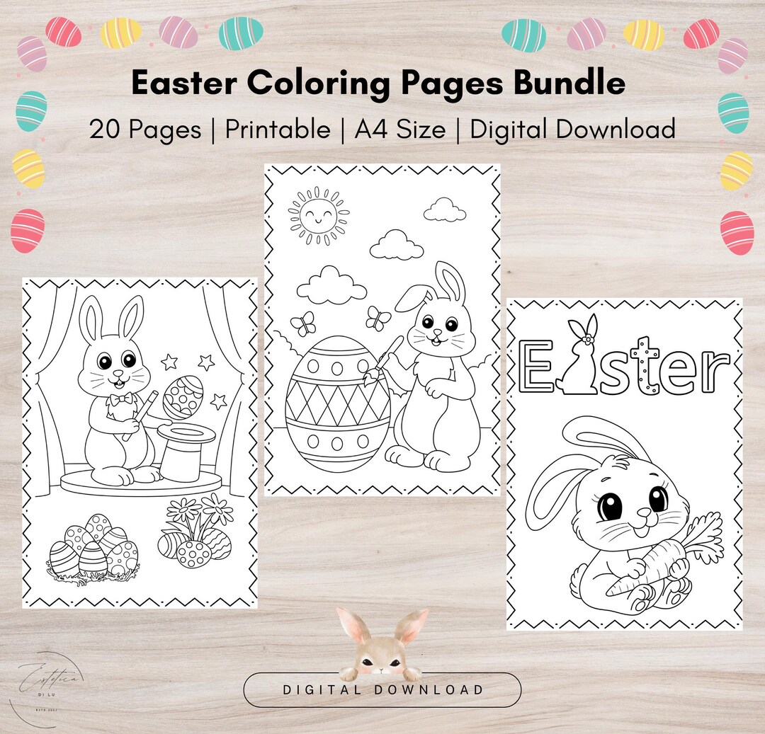 Easter Coloring Pages | Easter Coloring Pages Bundle | Easter Bunny ...