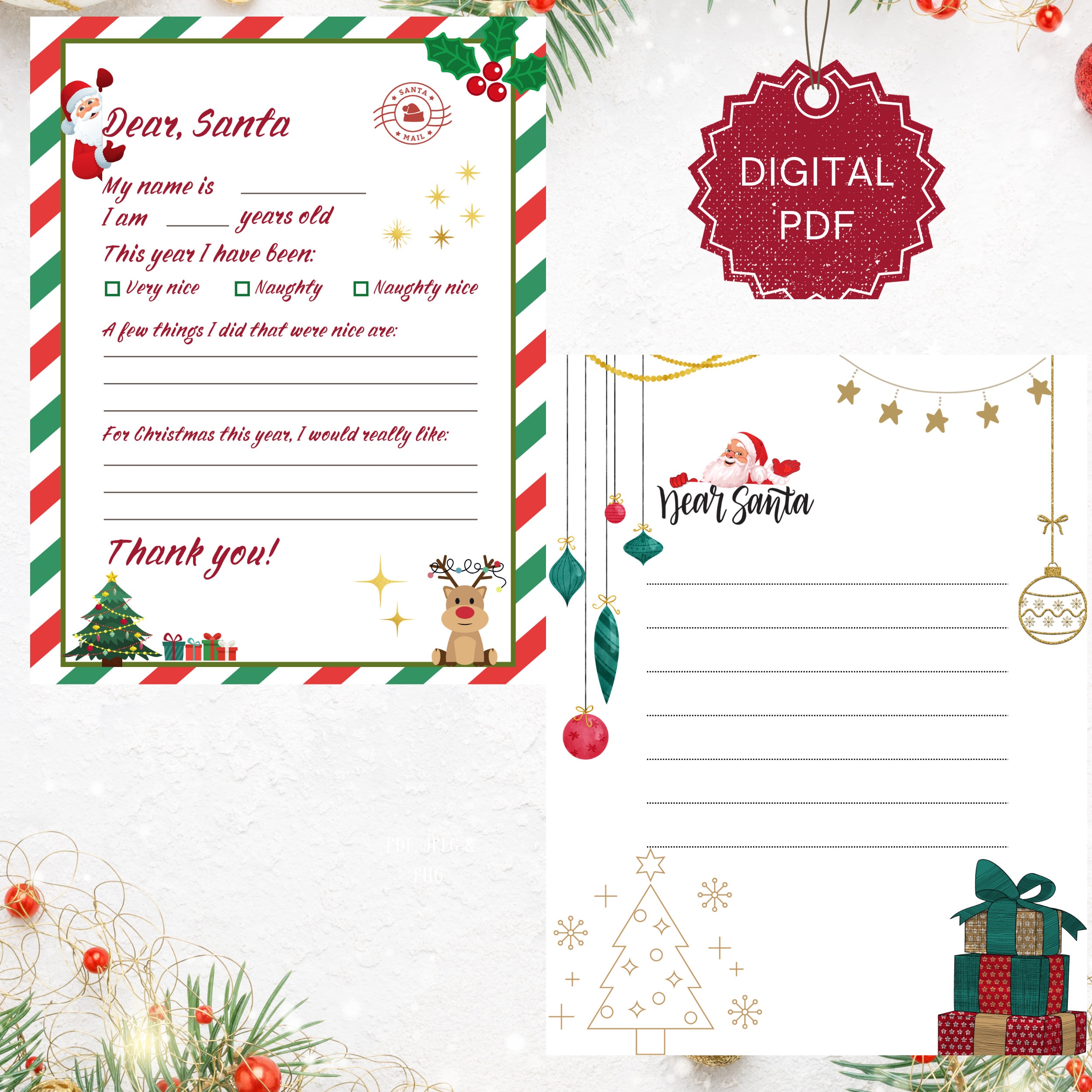 Printable Letter to Santa | Letter to Santa | Kids Letter to Santa ...