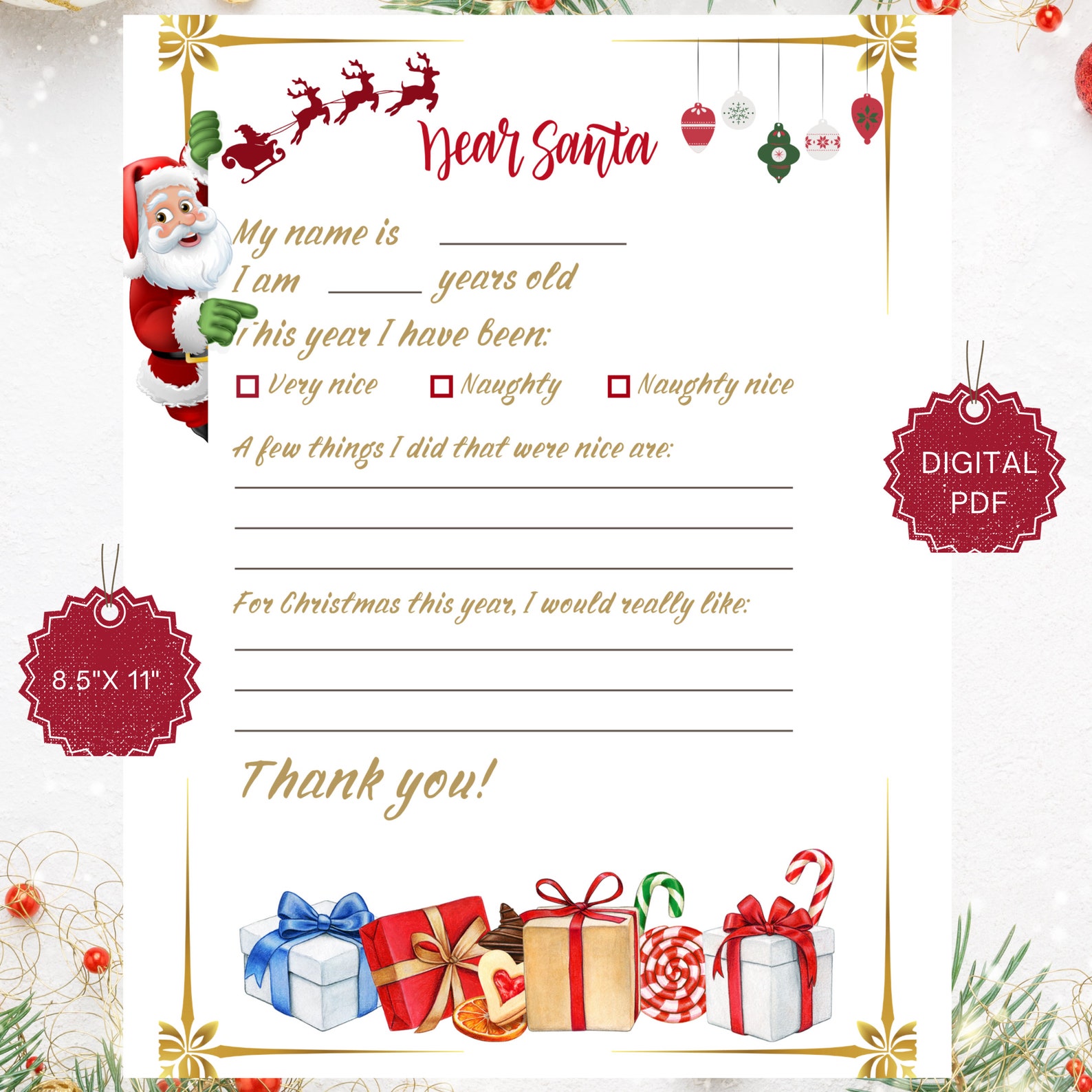 Printable Letter to Santa | Letter to Santa | Christmas Coloring Pages ...