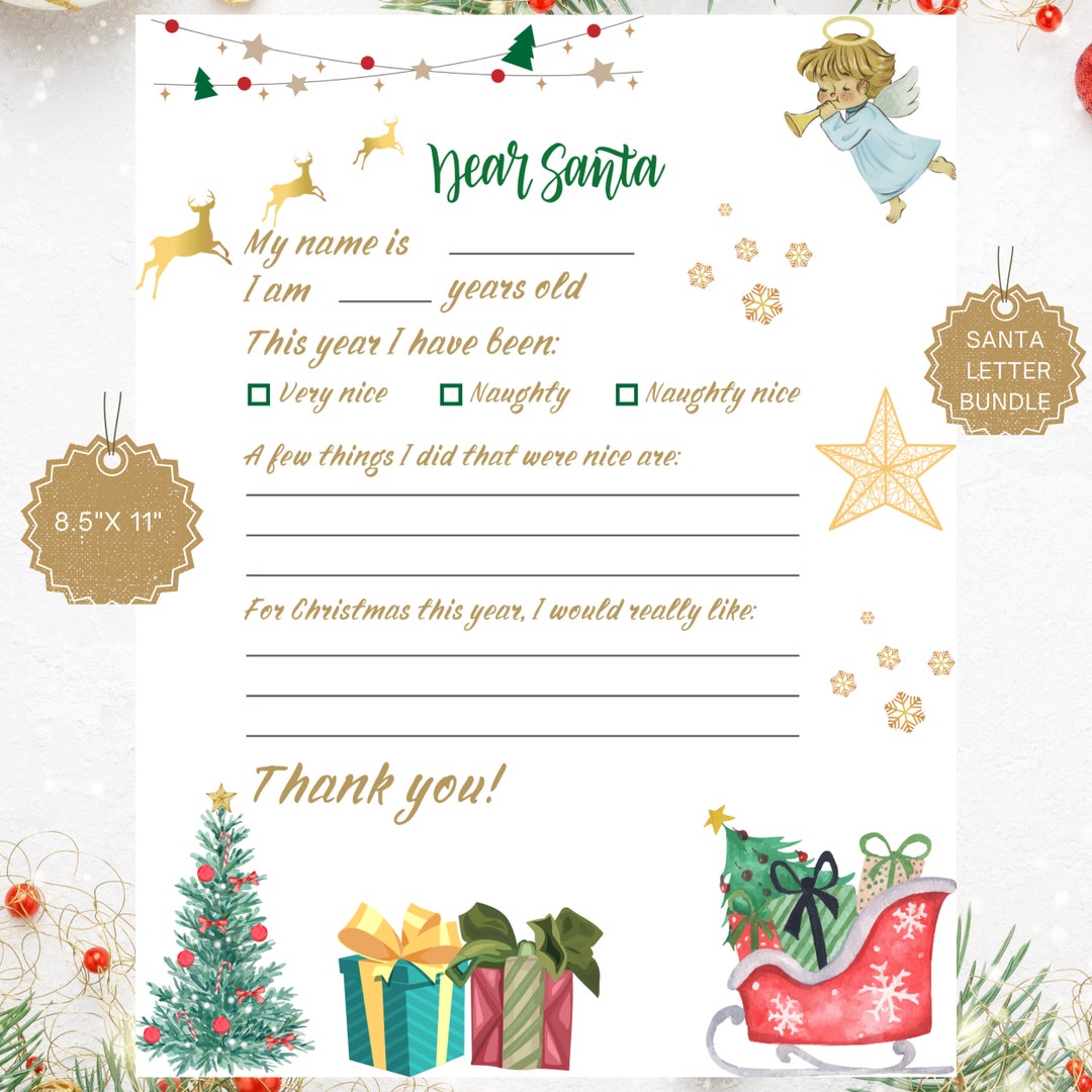 Printable Letter to Santa Dear Santa Letter to Santa - Etsy