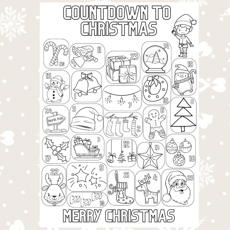 Printable Christmas Countdown | Poster | Advent Calendar | Countdown to ...