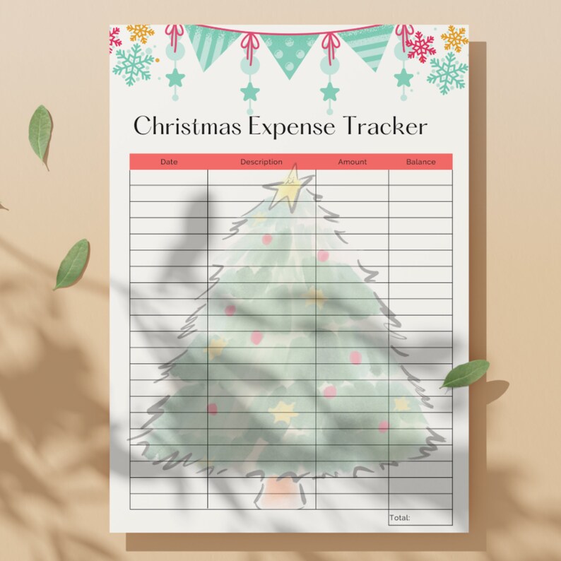 Christmas Expense Tracker: Printable & Fillable PDF (A4, A5, US Letter ...
