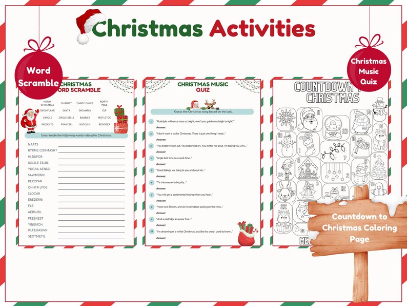 10 Printable Christmas Activities | Christmas Activity Pages ...