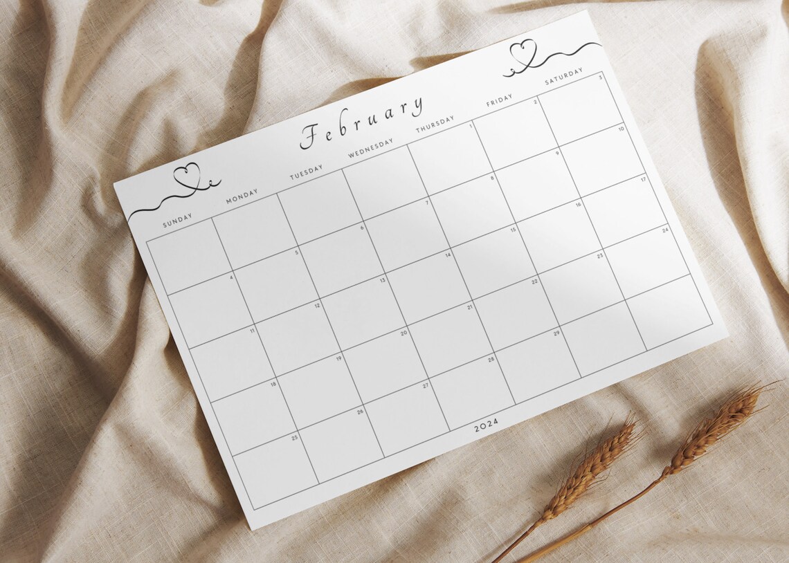 Editable February 2024 Calendar February Calendar Editable Calendar ...