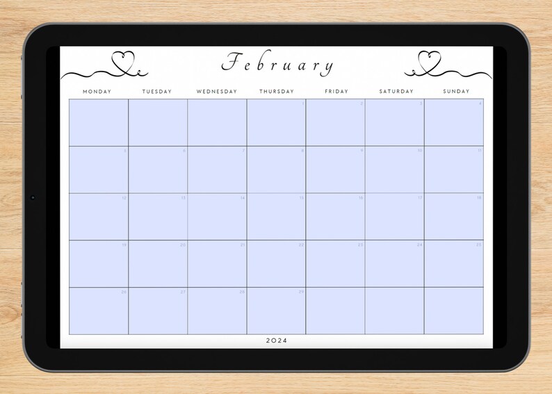 Editable February 2024 Calendar February Calendar Editable Calendar ...