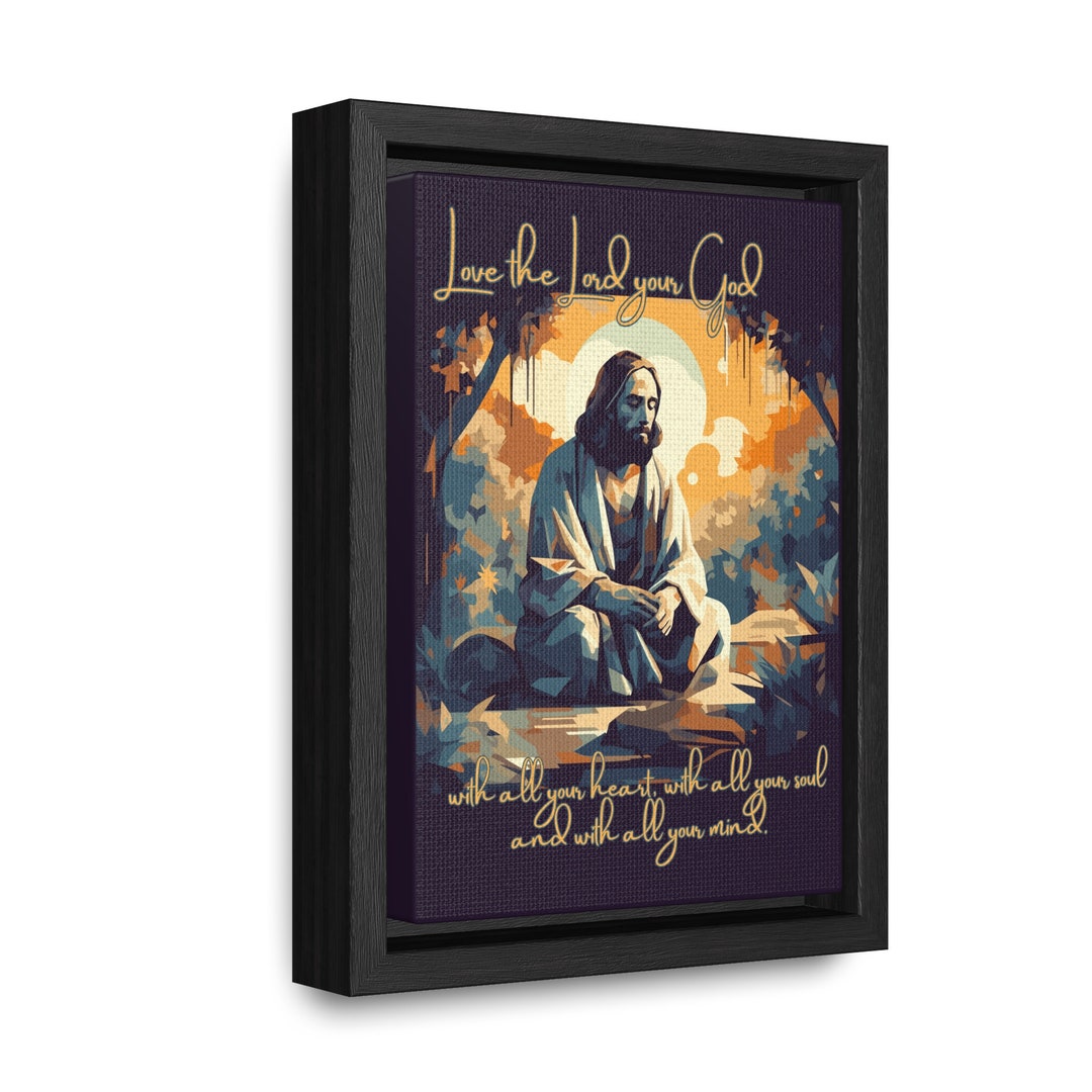 Jesus Home Decor Scripture Framed Canvas Wrap Picture Bible Scripture ...
