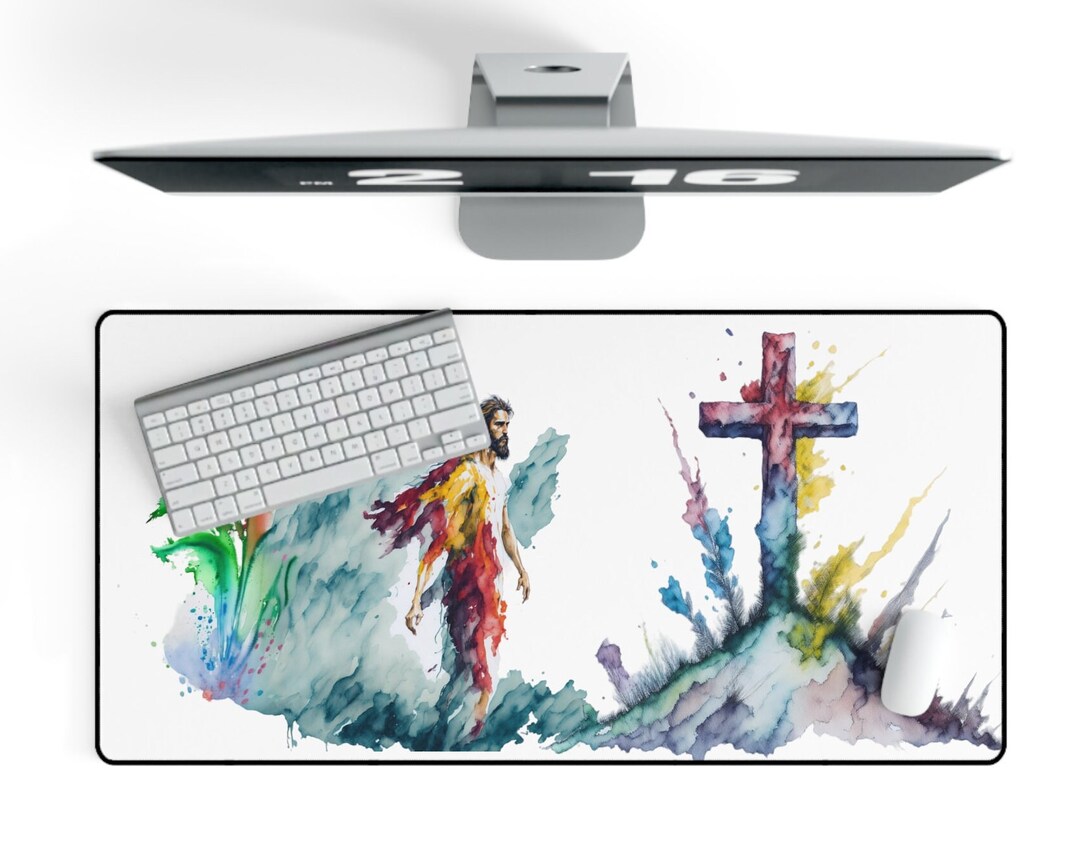 Christian Computer Desk Mat Faith Mouse Pad Jesus and the Cross Mouse ...