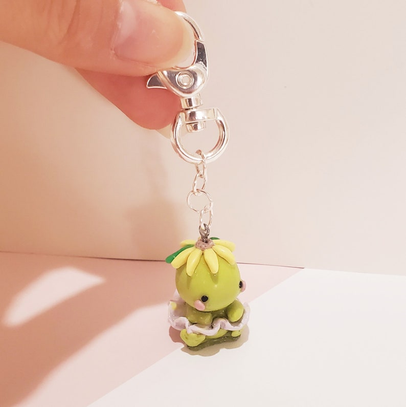 Greenie: Dino Baby Keychain, Polymer Clay, Dinosaur, Handmade, Chumpy ...
