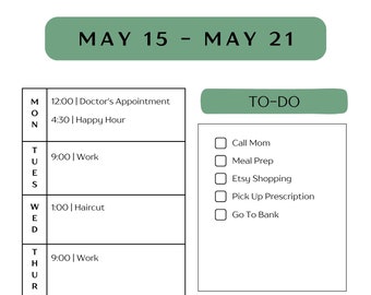 Blue Weekly Planner Template, Simple, Adhd-friendly, Customizable ...