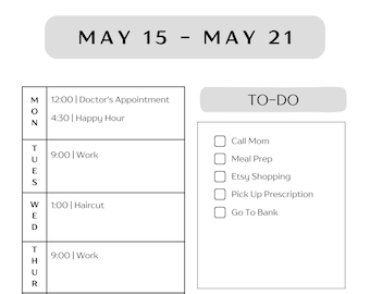 Blue Weekly Planner Template, Simple, Adhd-friendly, Customizable ...