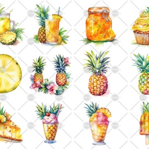 Watercolor Pineapple Clipart – PNG Format Transparent Background ...