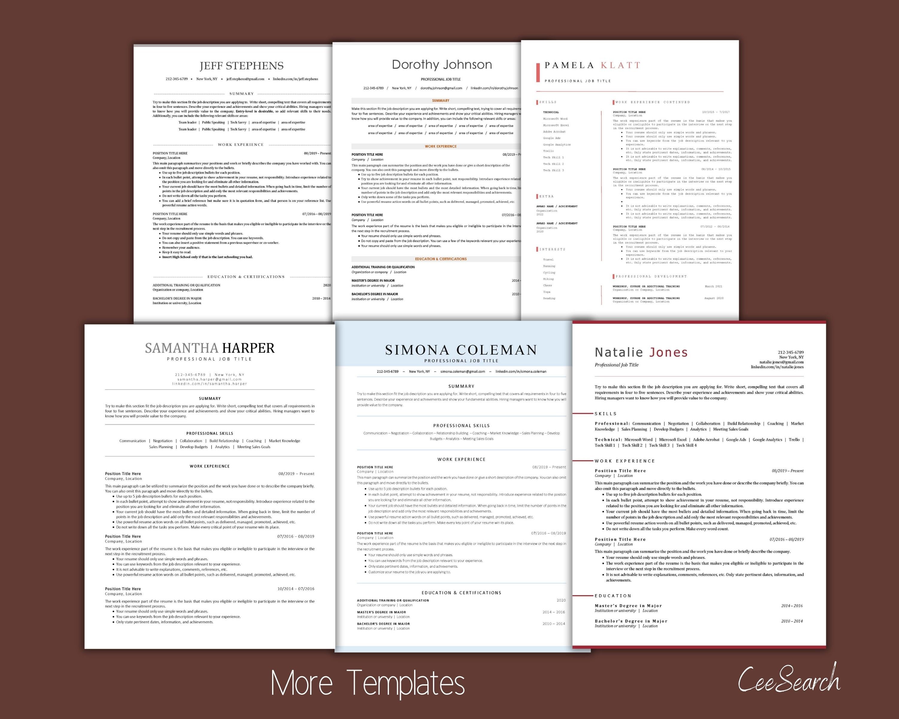ATS Friendly Resume Template for Microsoft Word and Google Docs | Cover ...