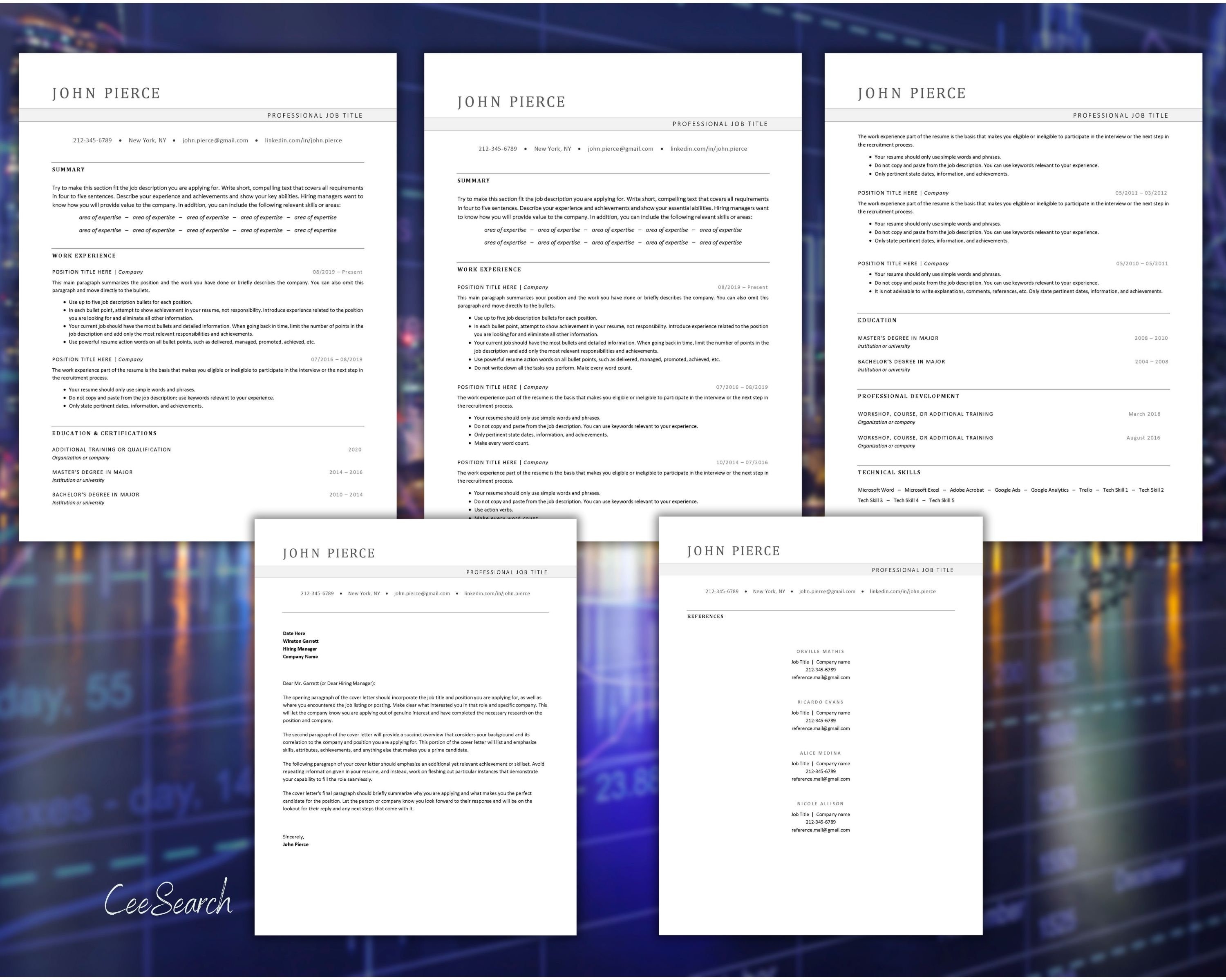 Professional ATS Resume, 1&2 Pages, Matching Cover Letter and ...