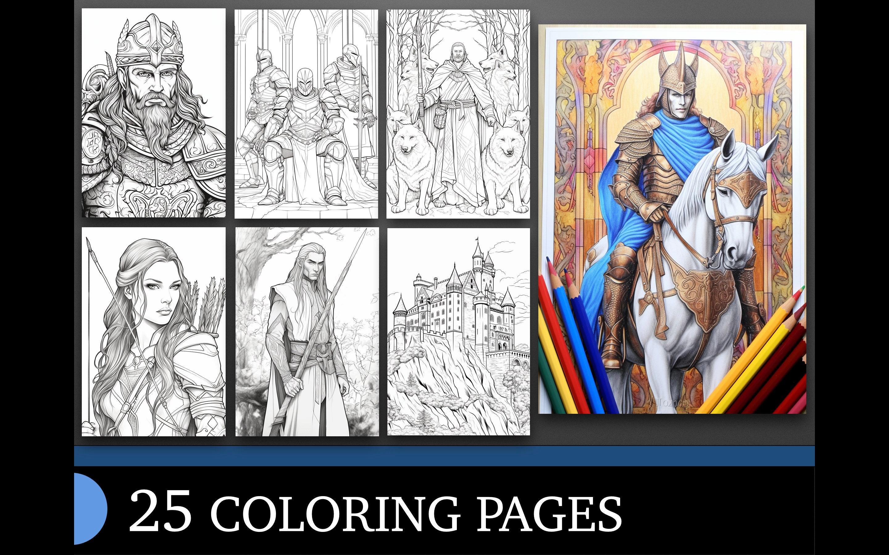 Medieval Times Coloring Pages | 8.5" X 11" Printable PDF | Coloring ...