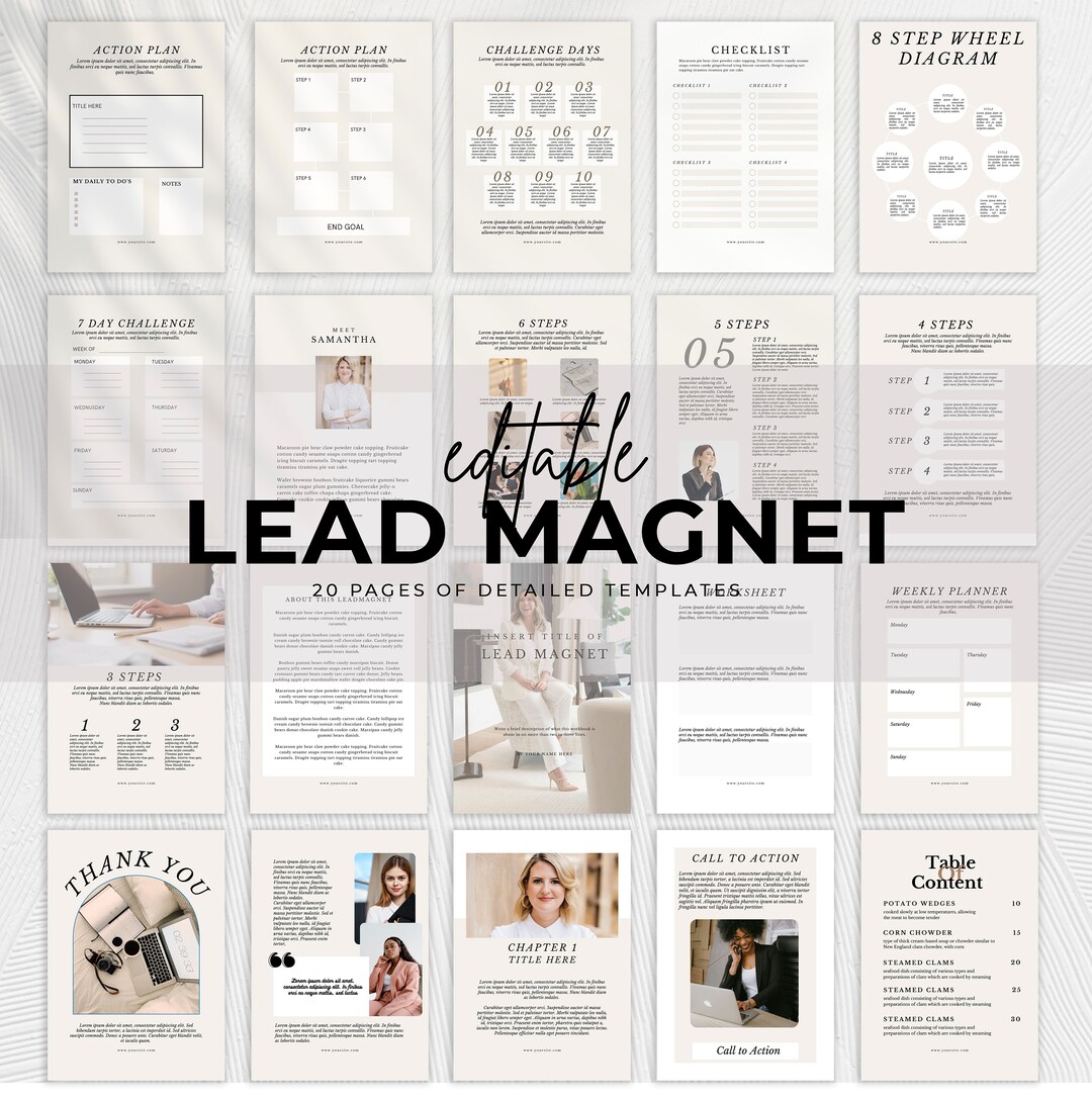 Minimalist Lead Magnet Templates, Editable Business Template, Lead ...