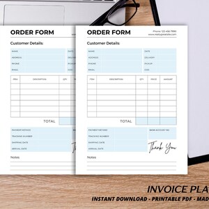Sky Blue and White Minimalist Invoice .pdf, Invoice Template Editable ...