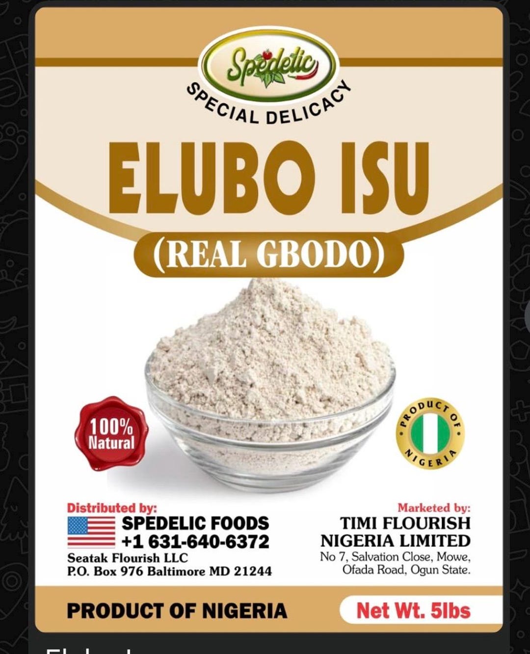 Real Elubo Isu( Amala)5lbs - Etsy