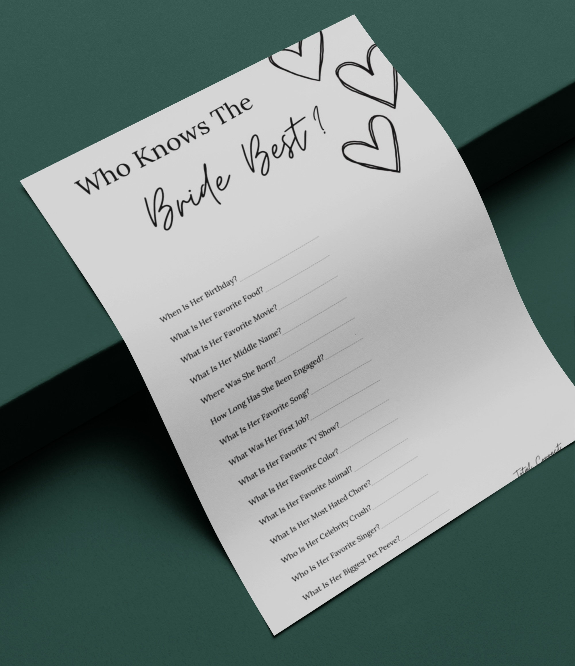 Who Knows the Bride Bridal Shower Game Digital Download Printable Game ...