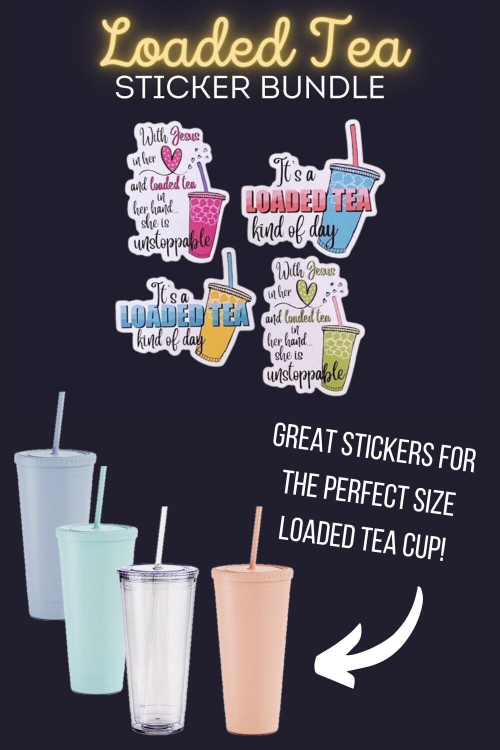 Loaded Tea Sticker Bundle 3 Vinyl Sticker for Loaded Tea Cup Gift for ...