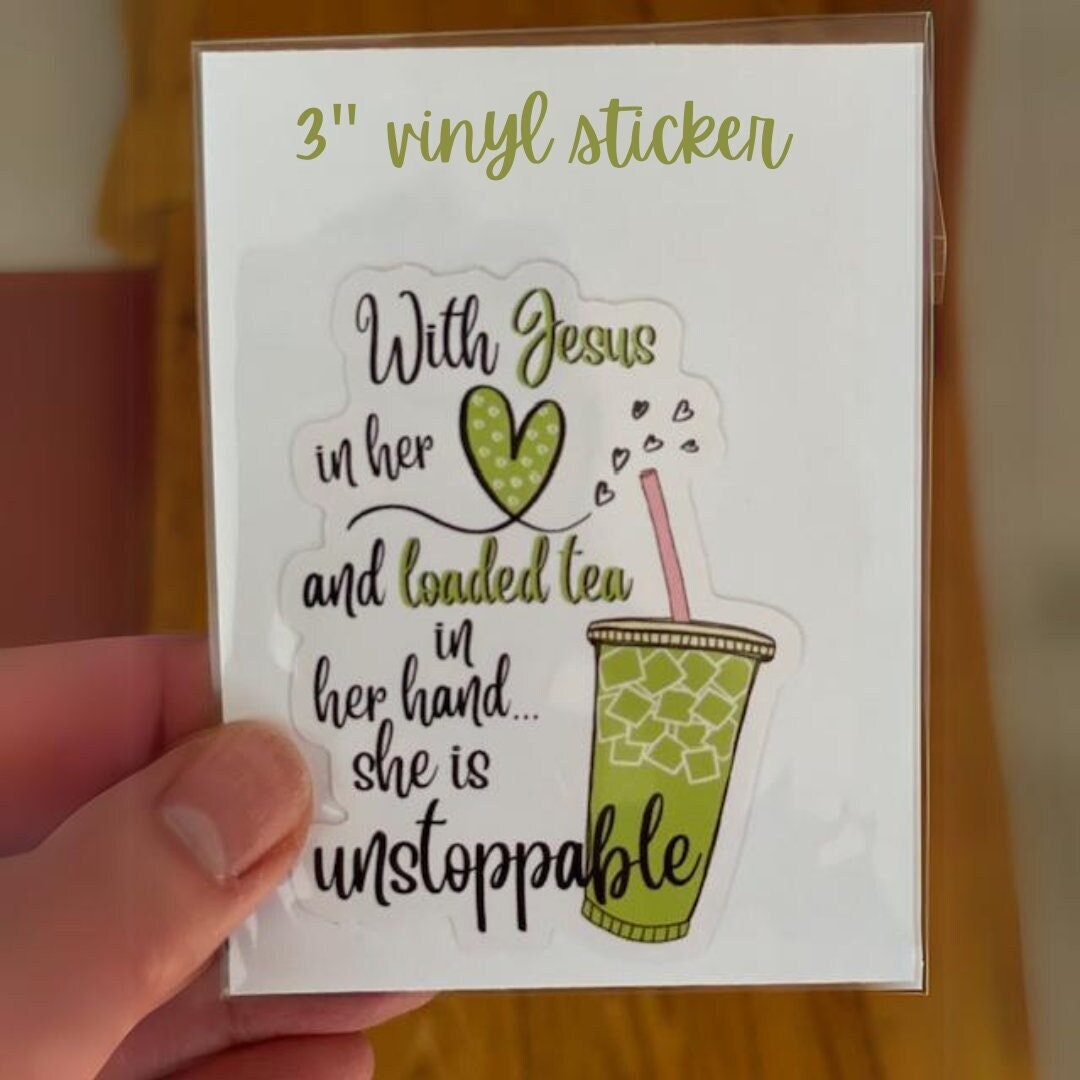 Loaded Tea Sticker 3x3 Specialty Vinyl Colorful Sticker for Tea Cup ...