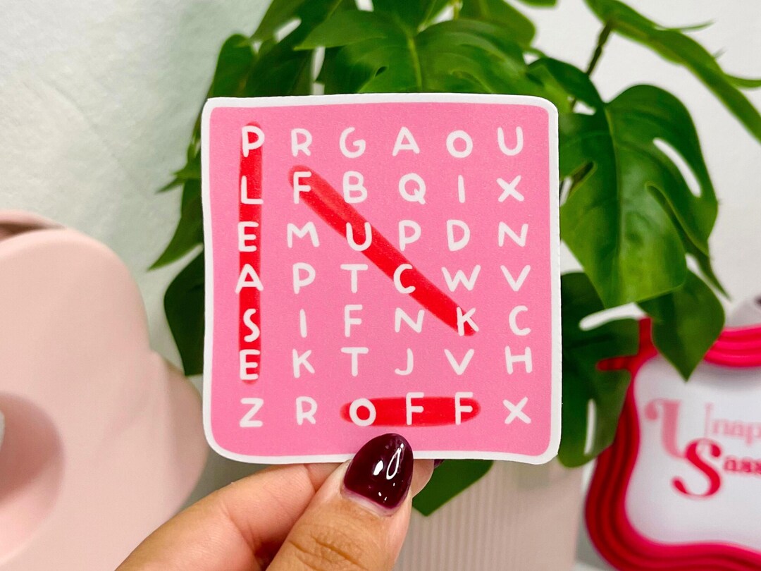 Please Fuck off Word Search Vinyl Sticker Sassy Design for Laptops ...