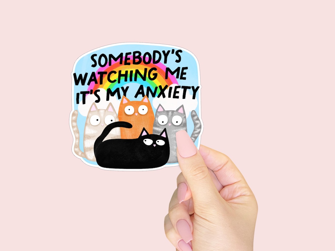 Funny Cat Mental Health Sticker: Relatable Anxiety Gift - Etsy