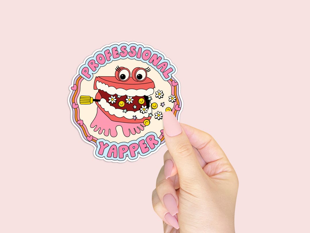 Professional Yapper Vinyl Sticker - Funny Gift for Extroverts - Quirky ...