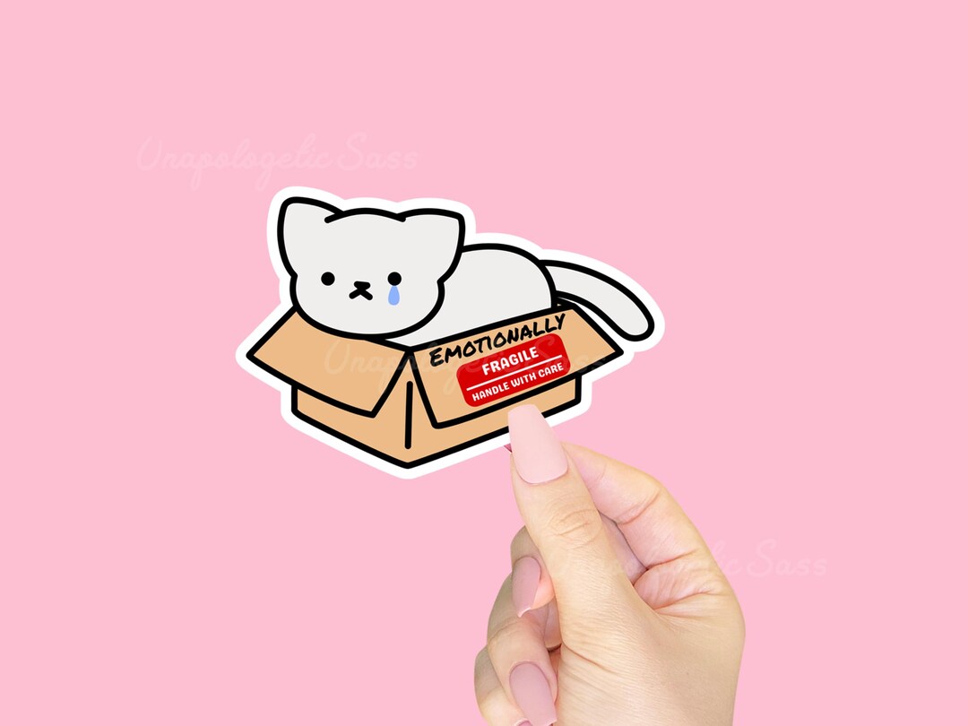 Emotionally Fragile Cat Sticker - Mental Health Awareness Gift - Etsy