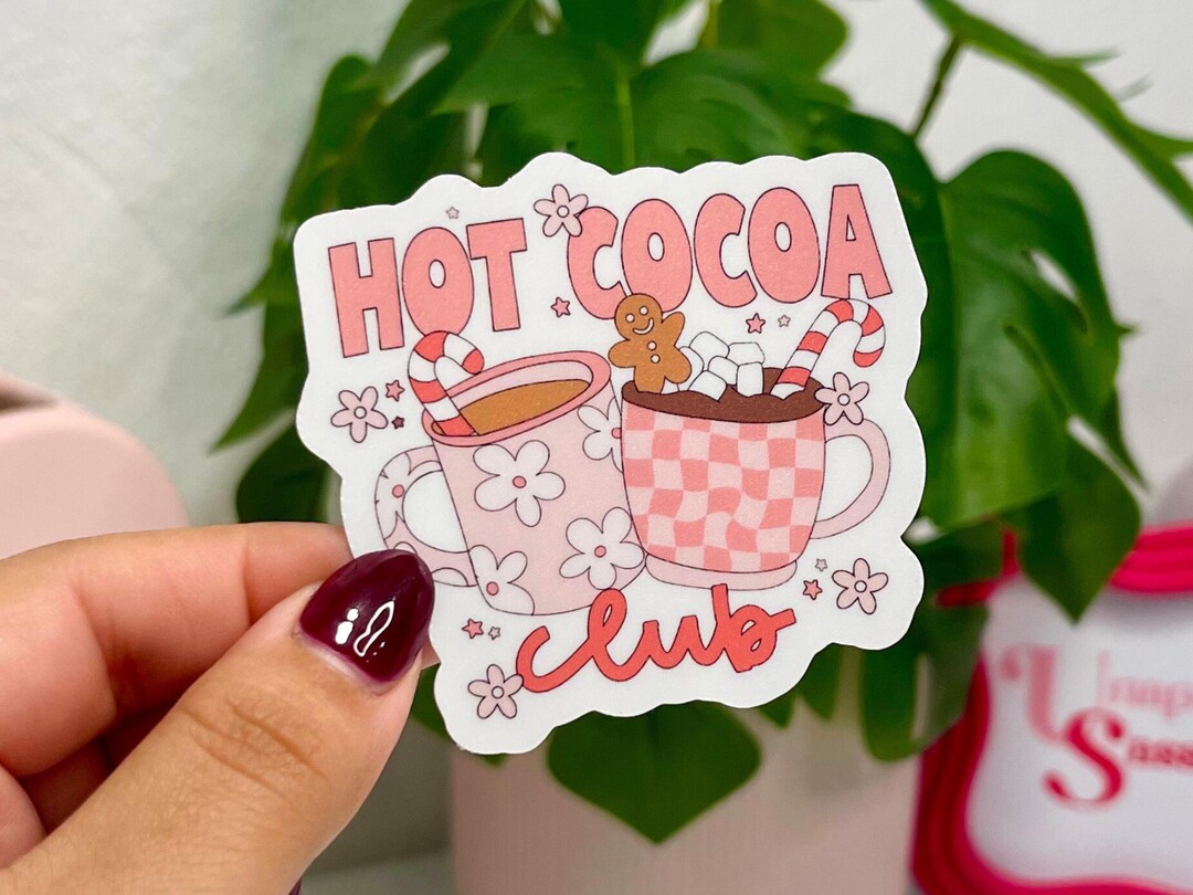 Hot Cocoa Club Waterproof Vinyl Sticker Perfect for Winter Vibes ...