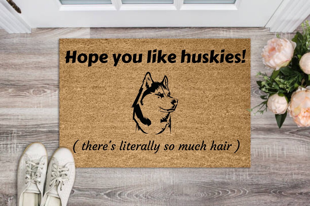 Husky Welcome Mat, Funny Doormats, Dog Lover Gift, Dog Welcome Mat ...