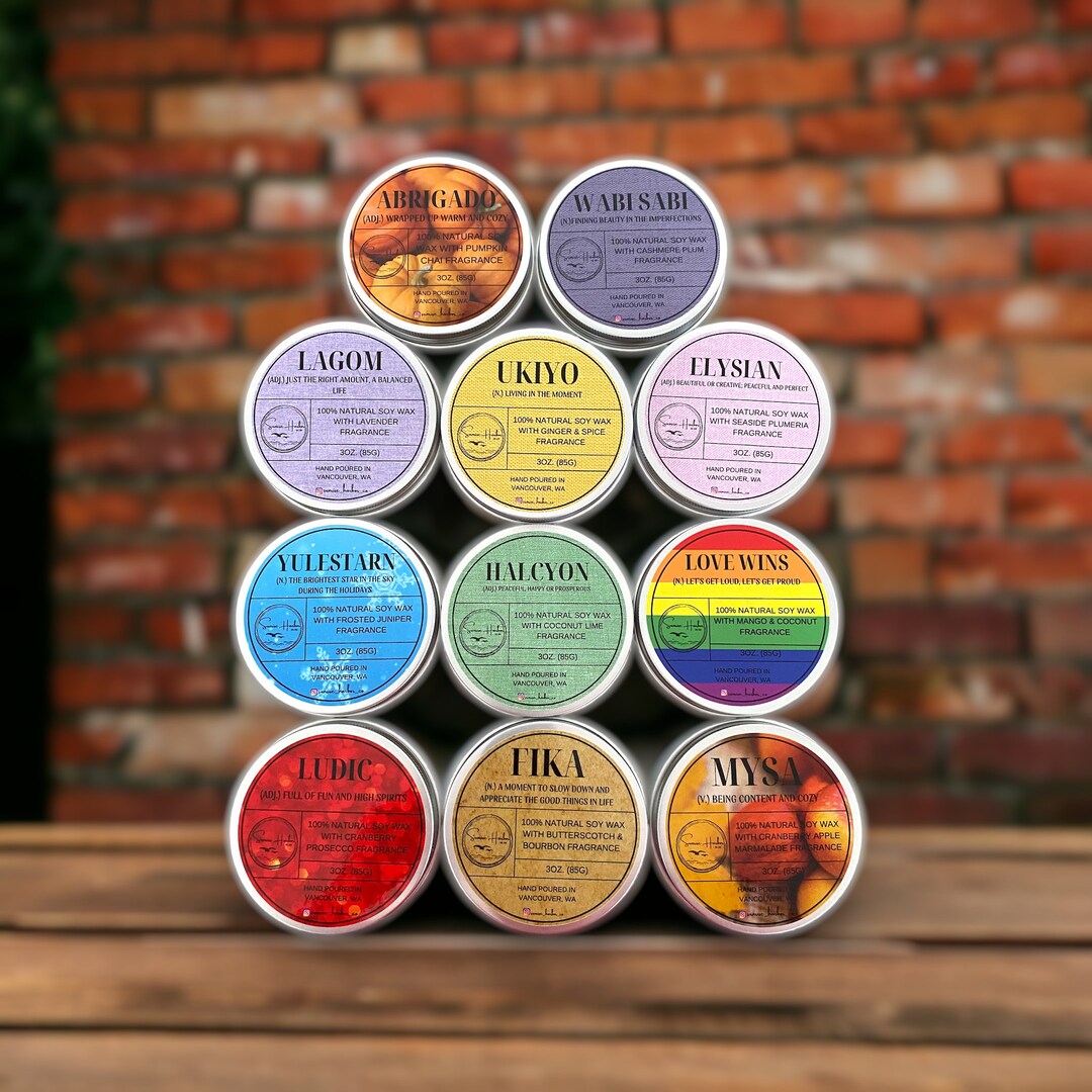 4oz Tin Variety Pack (4 Scents): Choose From 11 Scents, 100% Soy Wax ...