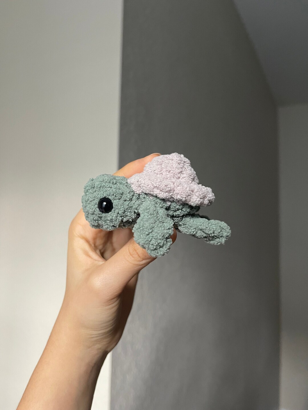 Mini Turtle Crochet Plushie, Adorable Handmade Baby Turtle Anniversary ...
