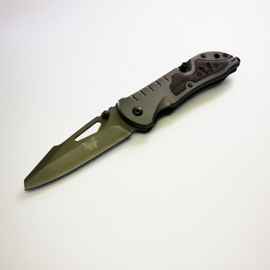 Knife BENCHMADE Pocket Knife. Folding Knife With a Wooden - Etsy