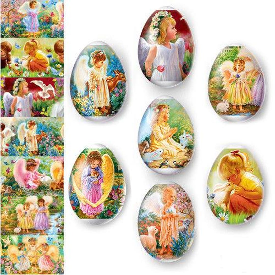 Set of 10 Wings Religious Angels Decorative Easter Egg Wraps | Pysanka ...